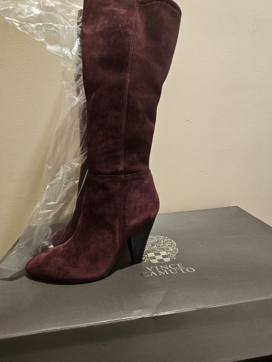 Vince Camuto | Shoes | Vince Camuto Wine Burgundy Suede Overtheknee ...